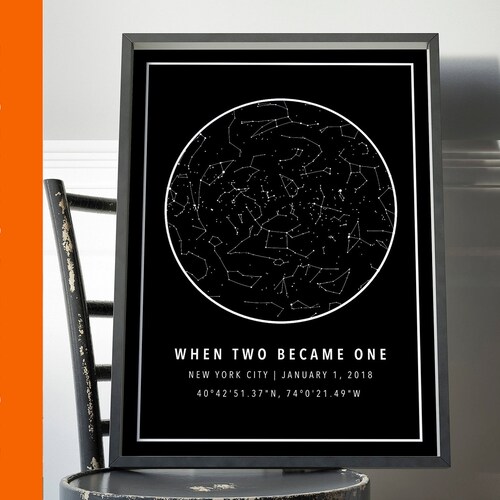 Custom Star Map Constellation Chart Map of the Night Sky - Etsy