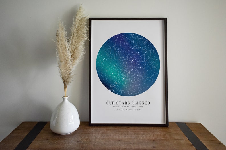 Custom Star Map, Constellation Chart, Map of the Night Sky, Custom Star ...