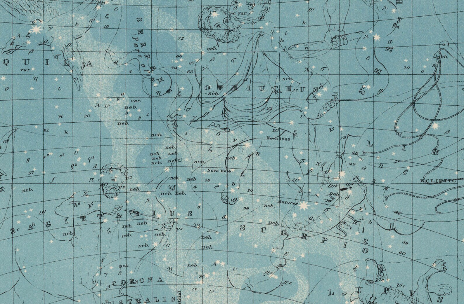 Vintage Star Chart, Astronomy Wall Art, Vintage Art Print, Star Map ...