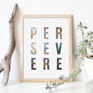 PERSEVERE Wall Poster Inspirational Quotes, Inspirational Decor ...