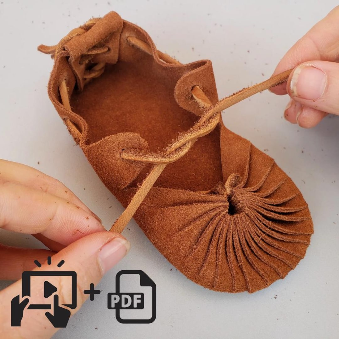 DIY Sun Sandals for Kids: Video & PDF Tutorial, Leather Barefoot Shoes ...