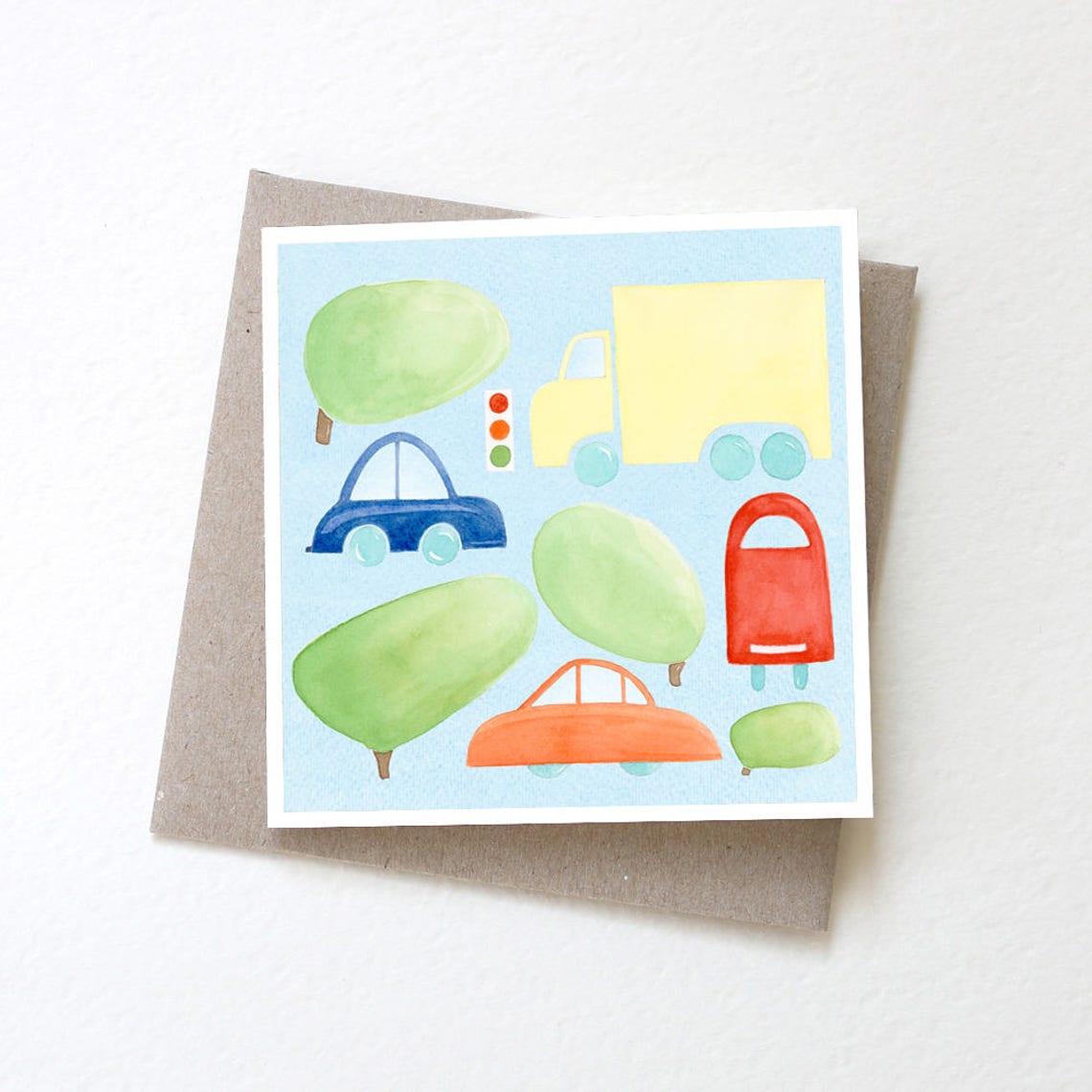 Birthday Card Cars // Primary Colours, Birthday Boy, Greeting Card ...