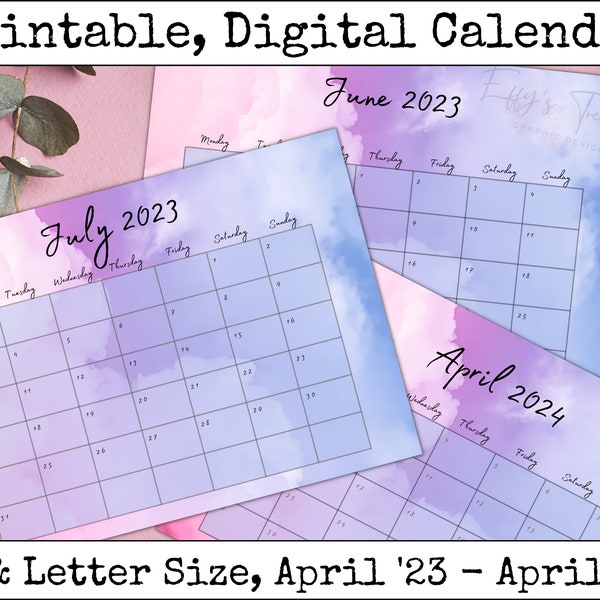 Girly Calendar - Etsy