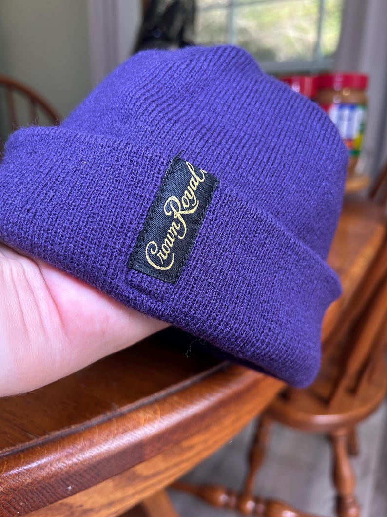 Crown Royal Purple Skull Cap Warm Beanie Hat, Small Crown Royal Logo ...
