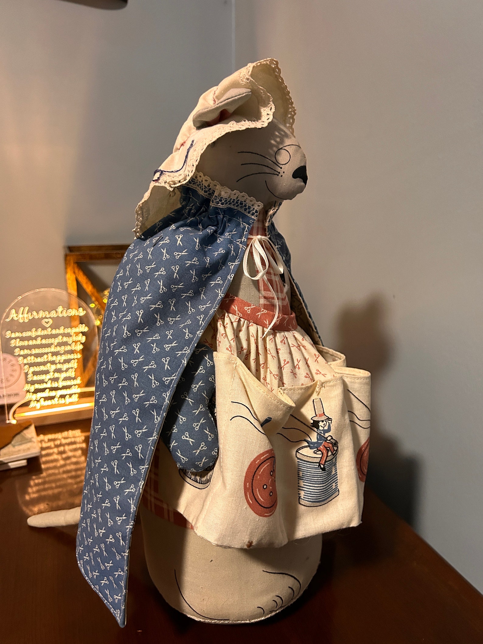 Sewing Caddy Mouse Granny Doll Pockets Happy Stitching From Concord ...