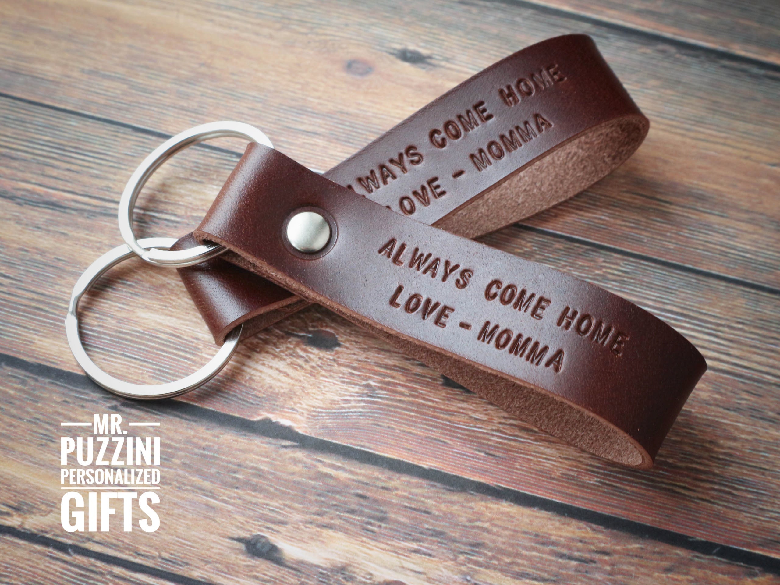 Personalized Leather Keychain Leather Personalized Keychain - Etsy