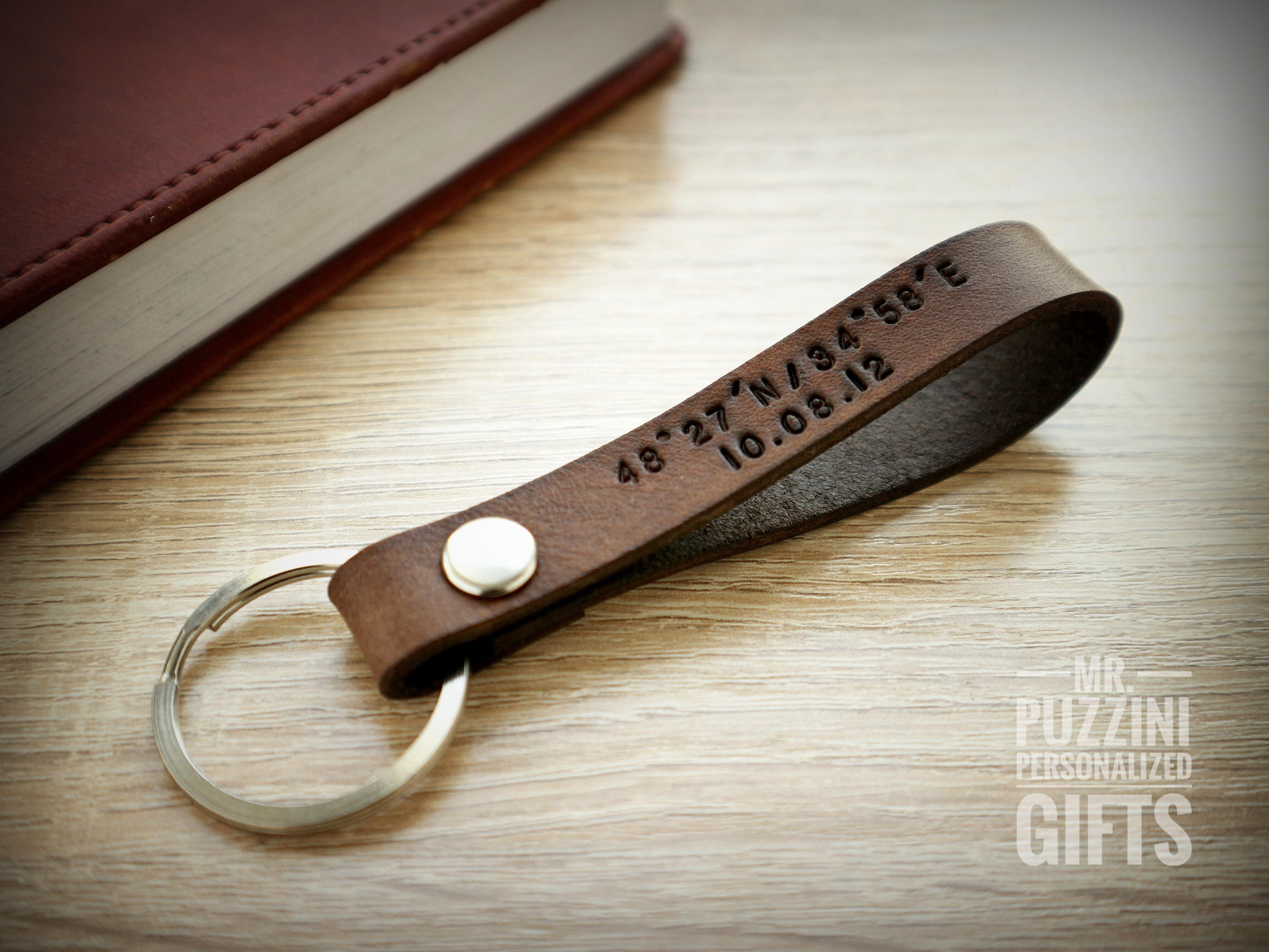 Custom Leather Keychain Personalized Leather Key Ring | Etsy