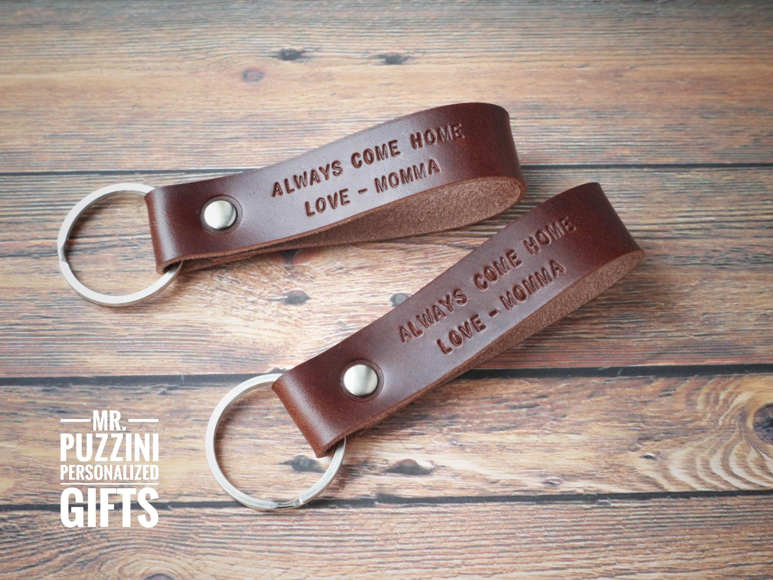 Personalized Leather Keychain Leather Personalized Keychain - Etsy