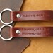Custom Leather Keychain, Personalized Leather Key Ring, Coordinate ...