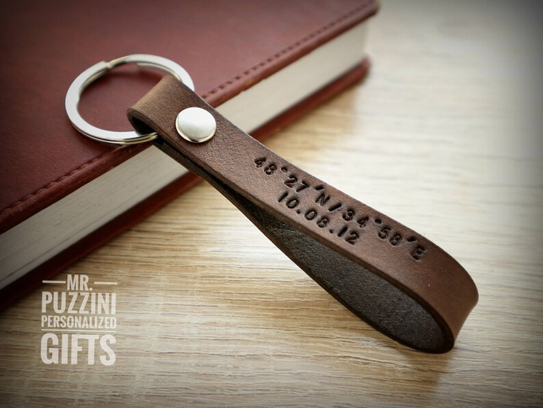 Custom Leather Keychain Personalized Leather Key Ring | Etsy
