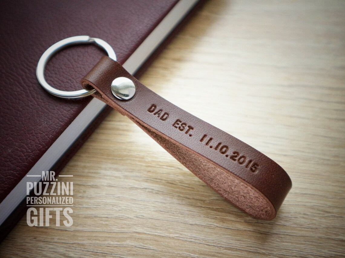 Personalized Dad Keychain New Dad Gift Dad Est Keychain - Etsy