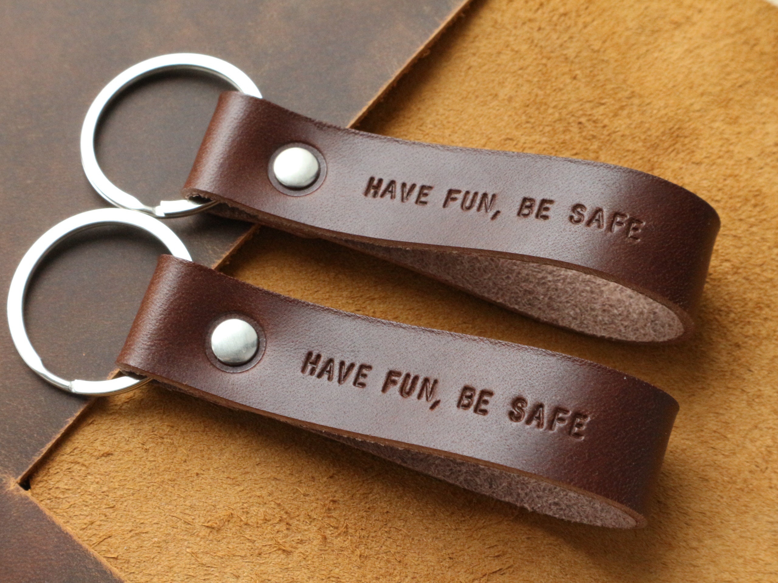 Personalized Leather Keychain Custom Leather Keychain | Etsy