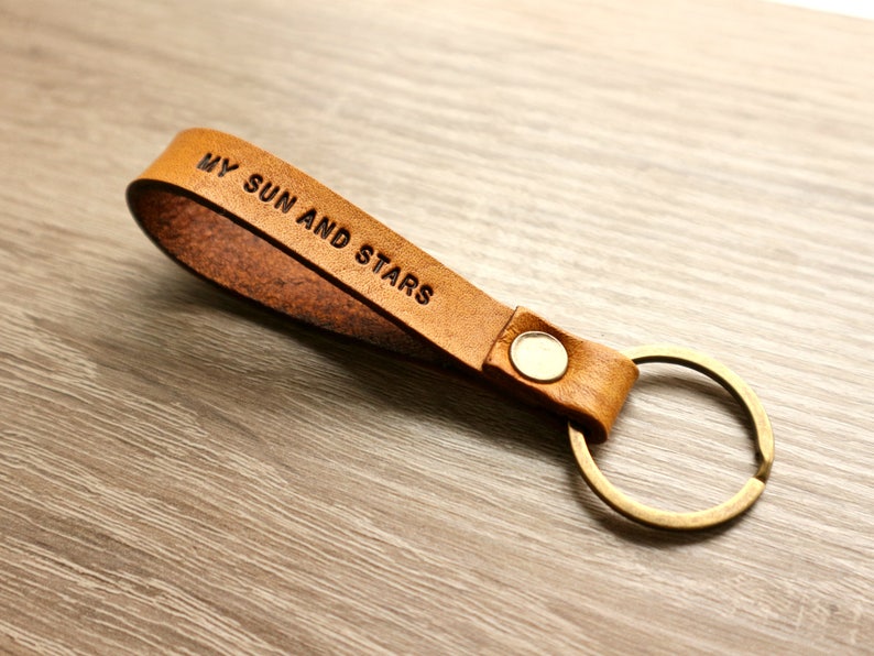 Custom Leather Keychain Personalized Leather Key Ring | Etsy