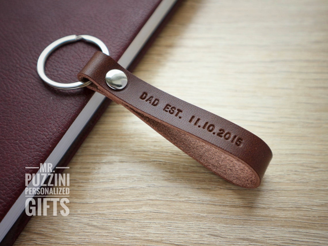 Personalized Dad Keychain New Dad Gift Dad Est Keychain - Etsy