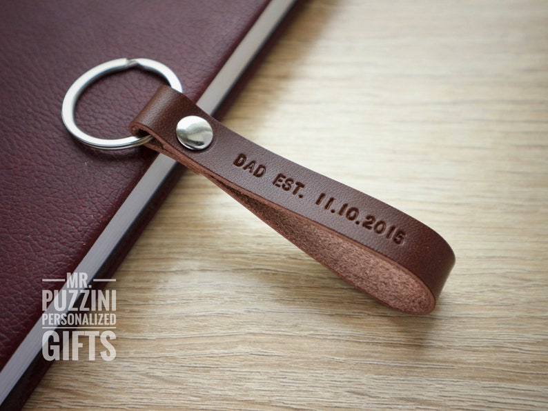 Personalized Dad Keychain New Dad Gift Dad Est Keychain - Etsy