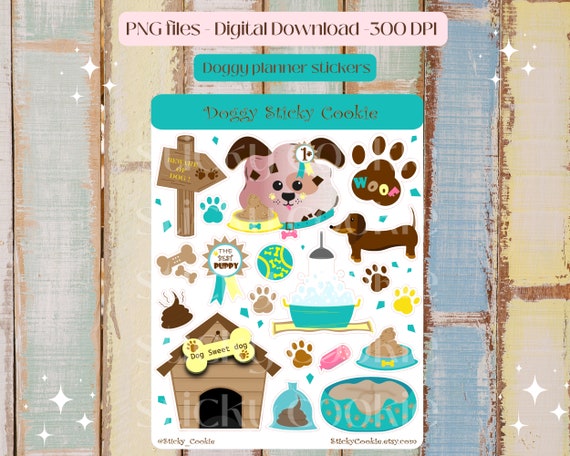 Digital Doggy Stickers Downloadable Printable Pet PNG - Etsy