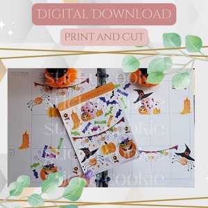 Digital Halloween Stickers, Downloadable Printable PNG Stickers ...