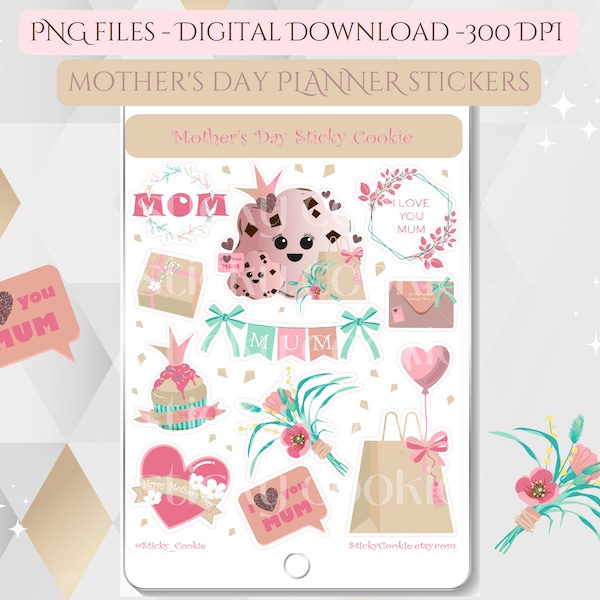Downloadable Mother Day Stickers - Etsy