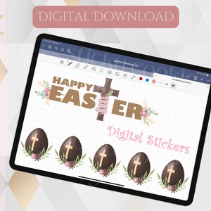 Digital Easter Religious Stickers, Downloadable Printable Easter Faith ...