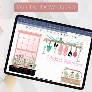 Digital Garden Stickers, Downloadable Printable Spring Gardening PNG ...