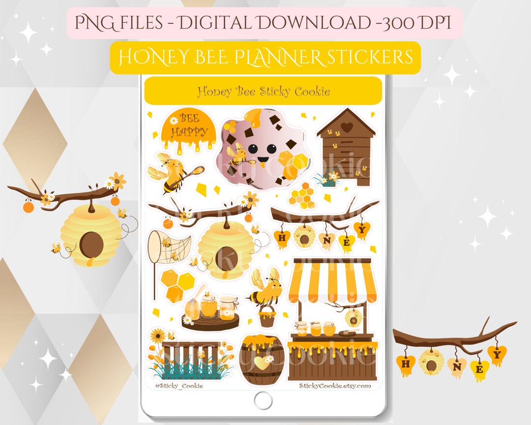 Honey Bee Planner Stickers, Cute Bumble Bee PNG (digital Download) - Etsy