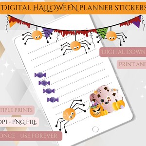 Digital Halloween Stickers, Downloadable Printable PNG Stickers ...