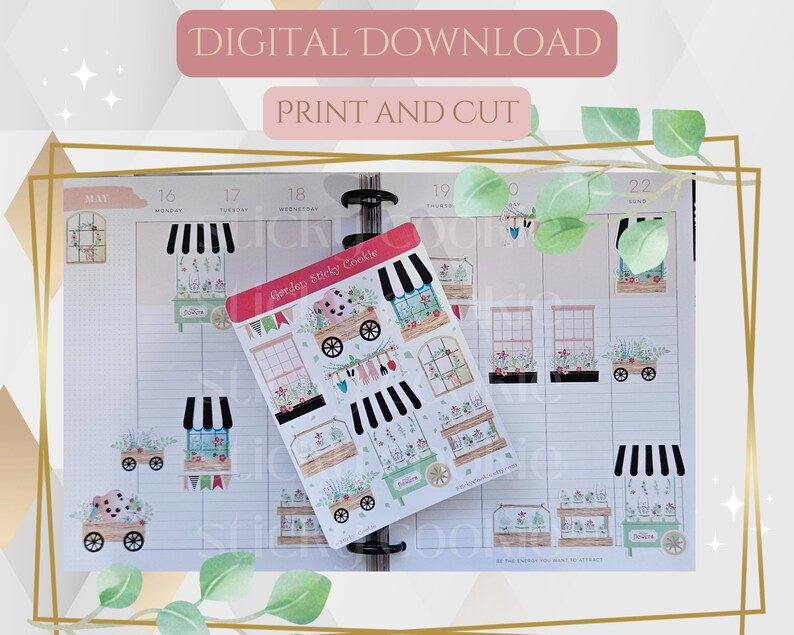 Digital Garden Stickers, Downloadable Printable Spring Gardening PNG ...