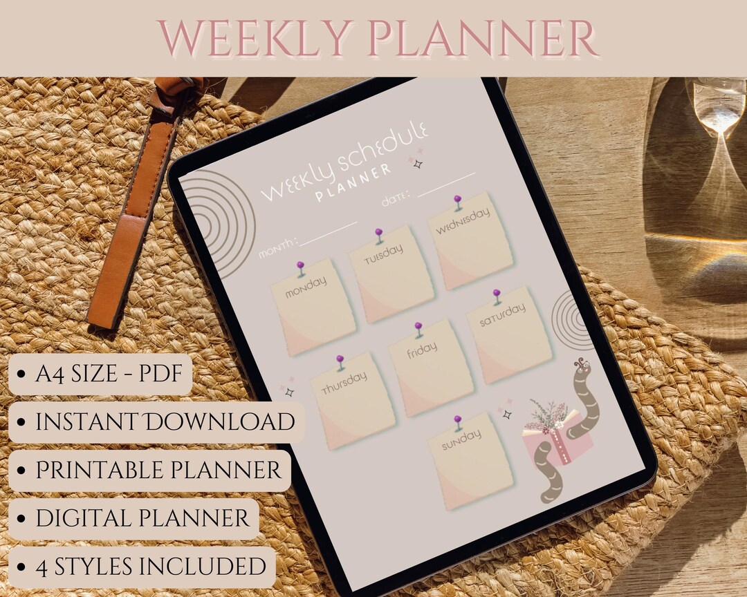 Undated Weekly Planner for Goodnotes Notability Ipad, Weekly Printable ...