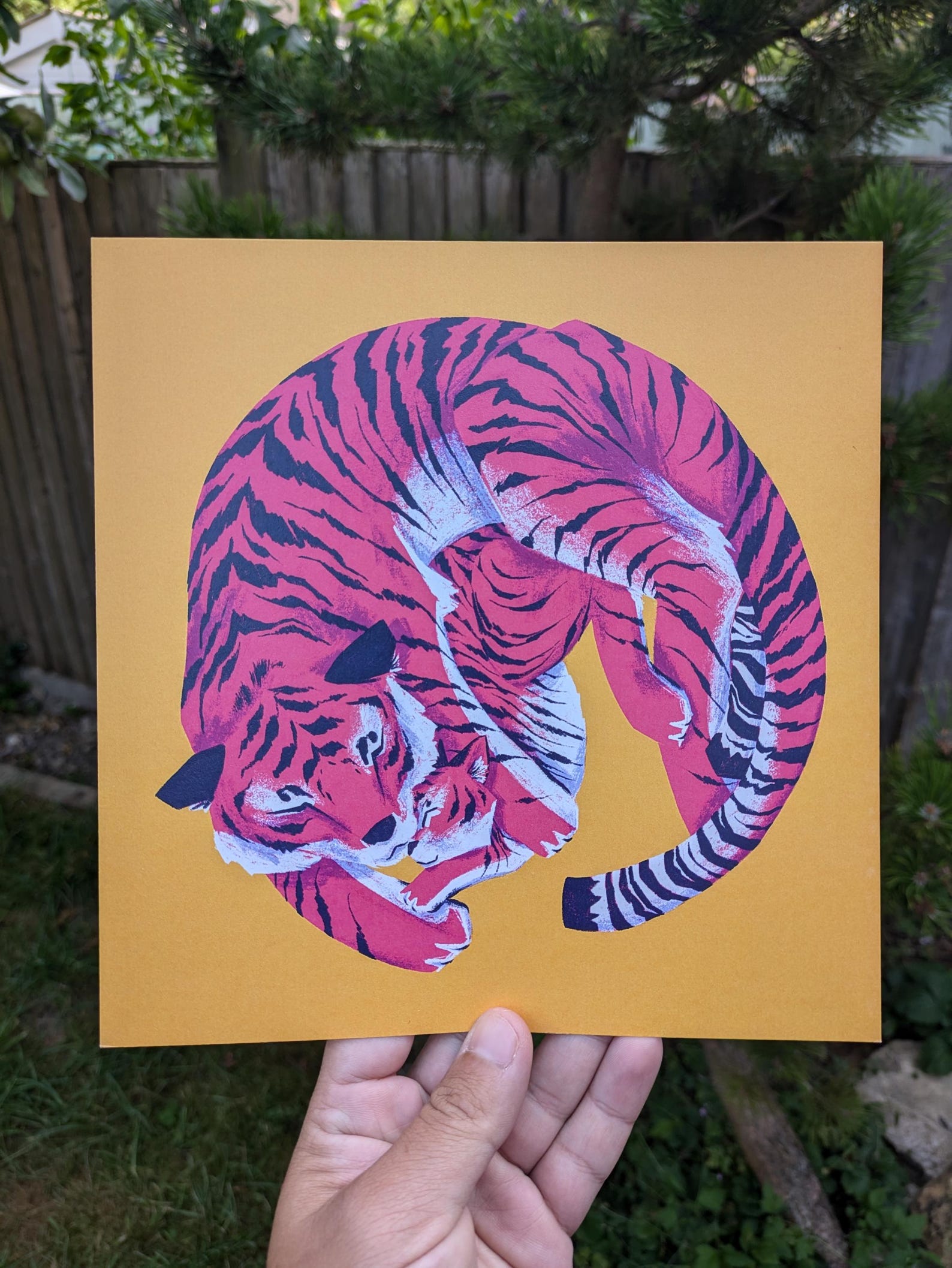 Tigress and Cub Square Print - Etsy