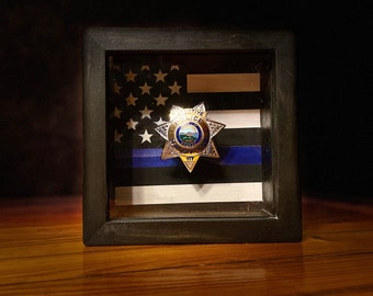 Thin Blue Line Shadow Box Display - Etsy