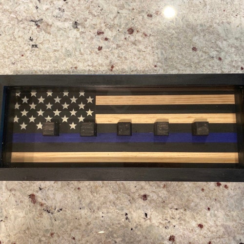 Thin Blue Line 4 Badge Display Shadow Box - Etsy