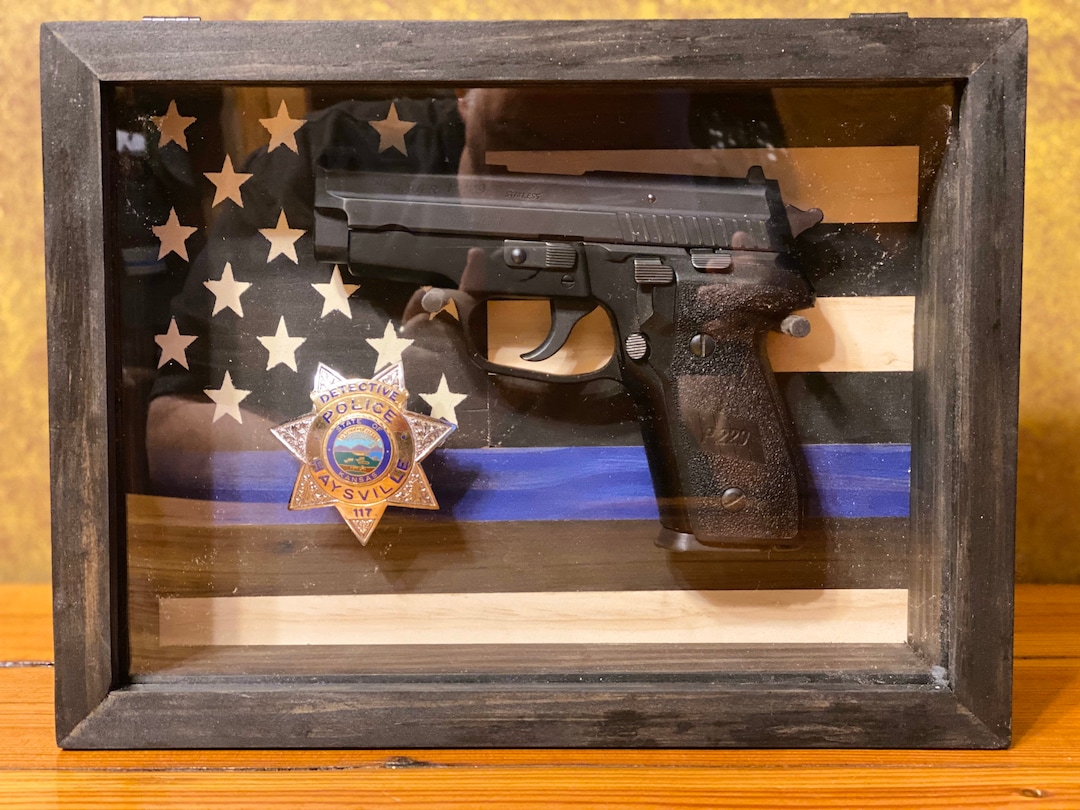 Thin Blue Line Shadow Box Display - Etsy