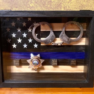 Thin Blue Line Shadow Box Display - Etsy