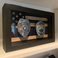 4-8 Police Badge Display to Showcase on the Wall or Desk. Perfect Gift ...