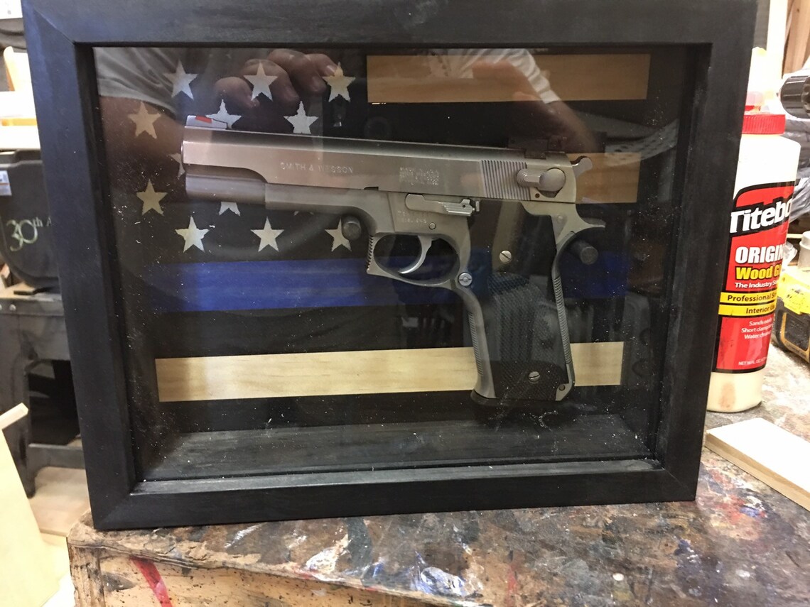 Thin Blue Line Shadow Box Display - Etsy