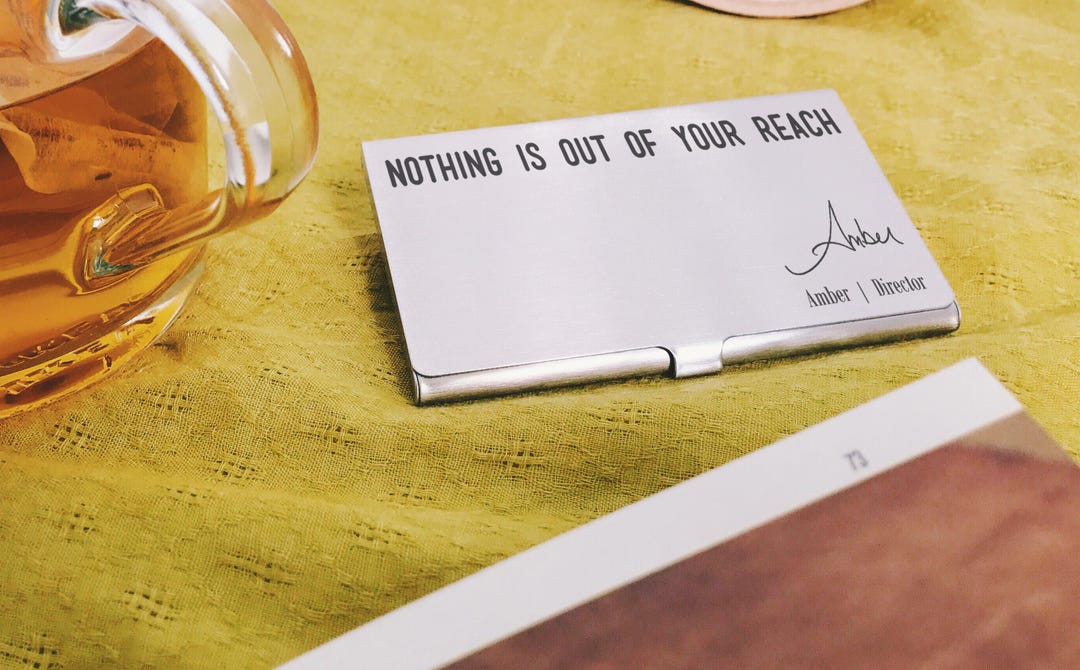Bespoke Personalised Signature Name Card Holder Case Gift Custom Name ...