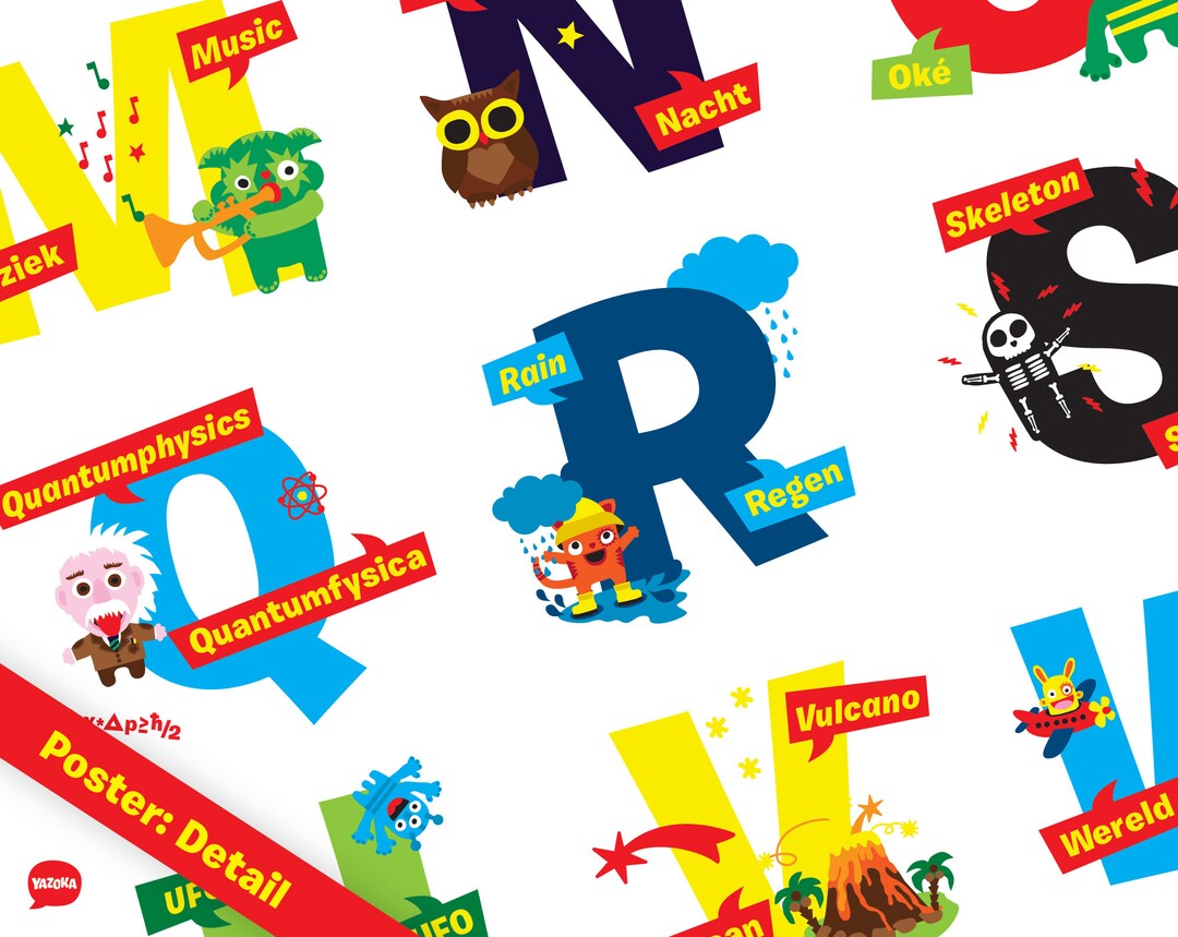 English-dutch Bilingual ABC Alphabet Poster, Educational , Kids Decor ...