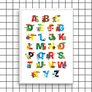 German ABC Alphabet Poster, Bold, Deutsch, Kids Decor, Colourful ...