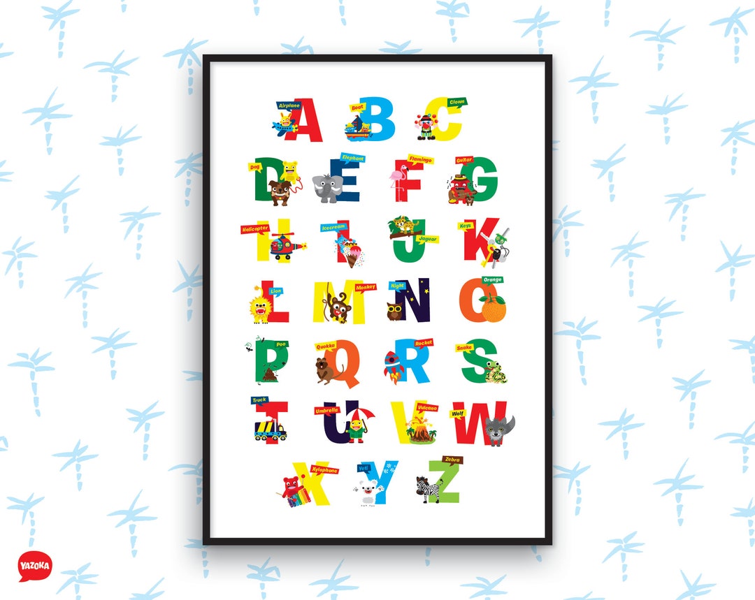English ABC Alphabet Poster, Bold, Educational , Kids Decor, Colourful ...