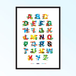 English-dutch Bilingual ABC Alphabet Poster, Educational , Kids Decor ...