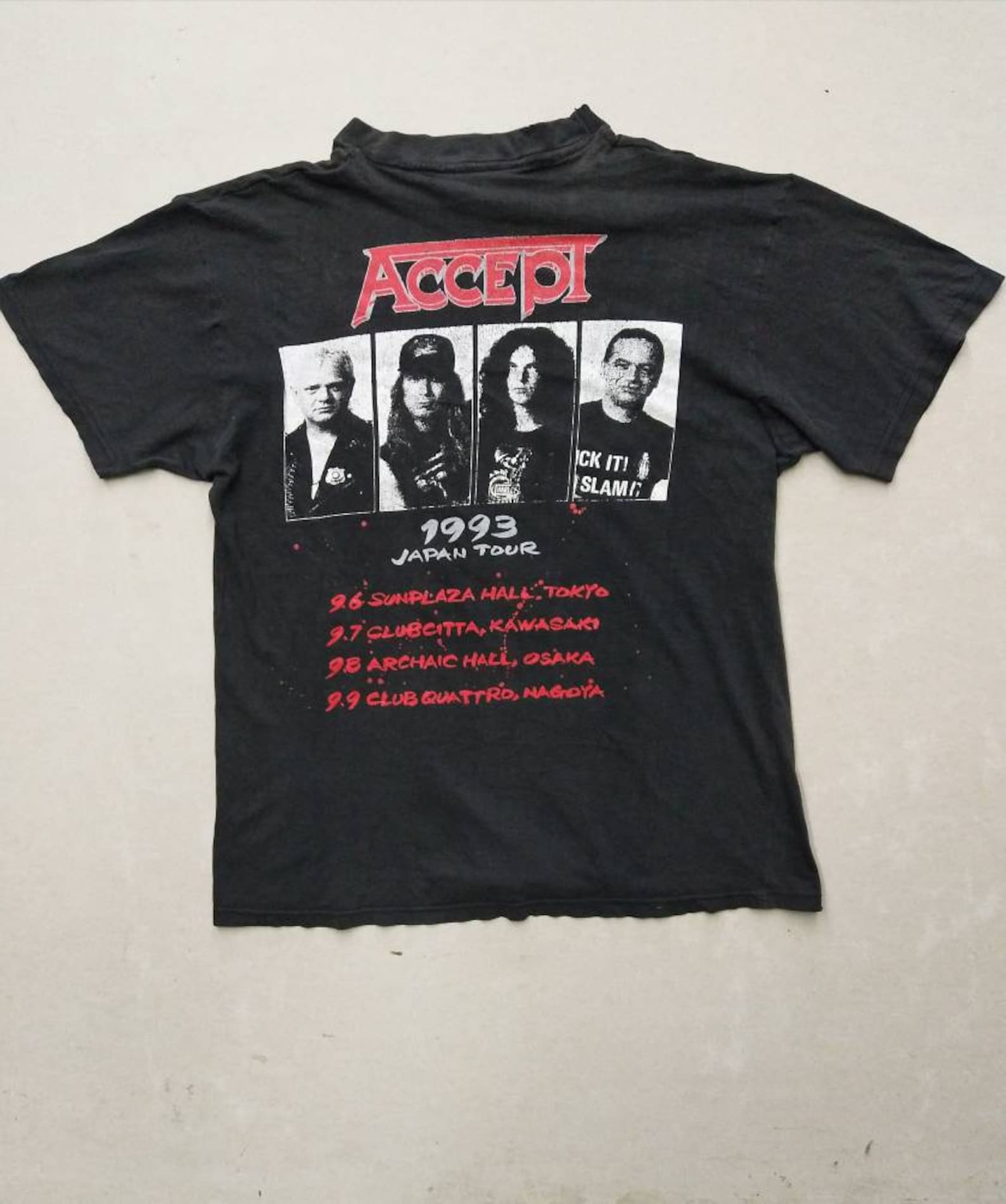 Vintage ACCEPT Band Tees 1993 Tour Japan / Accept T Shirt Band Promo ...