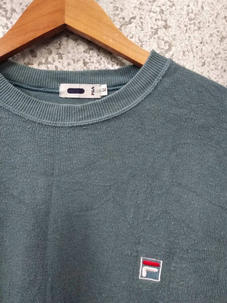 Vintage FILA Small Logo Embroidery Sweatshirt - Etsy
