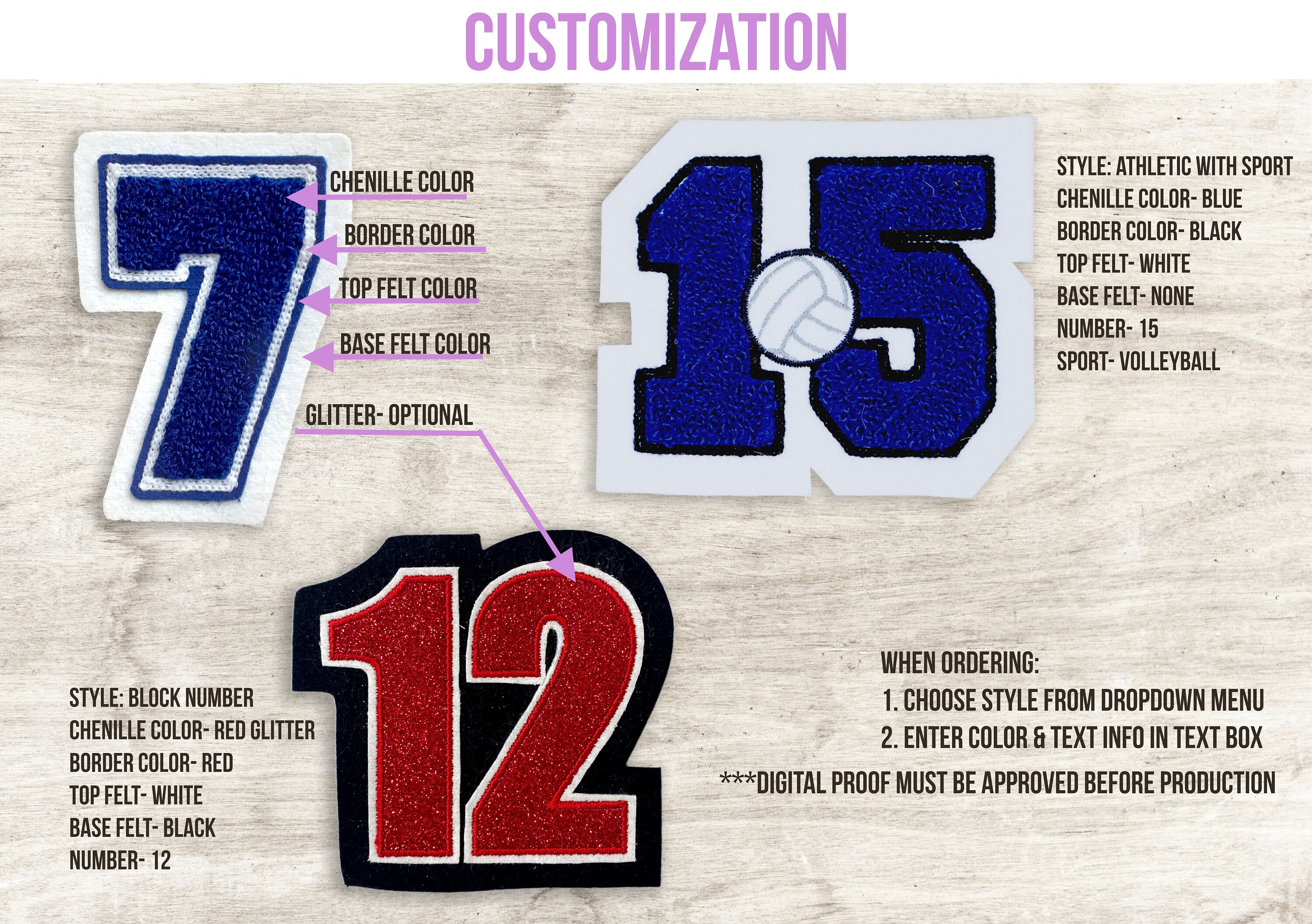 Custom Number Letterman Chenille Patch - Etsy