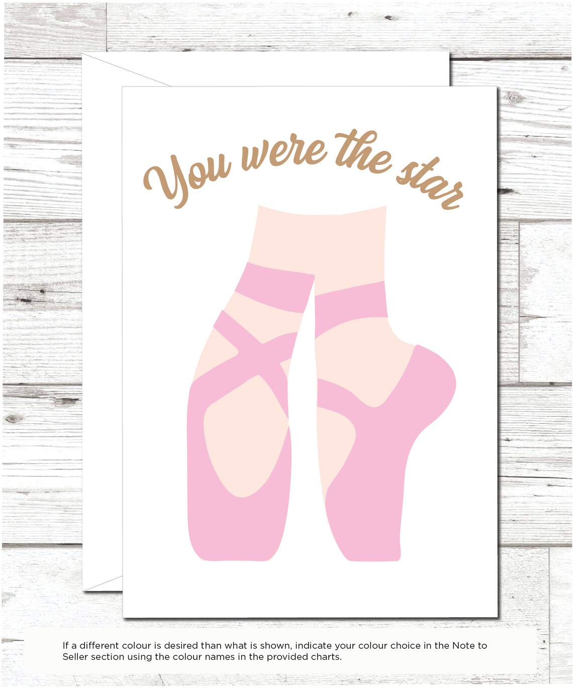 Ballerina Card, Ballerina Shoes Card, Recital Card, Card for Dancer ...