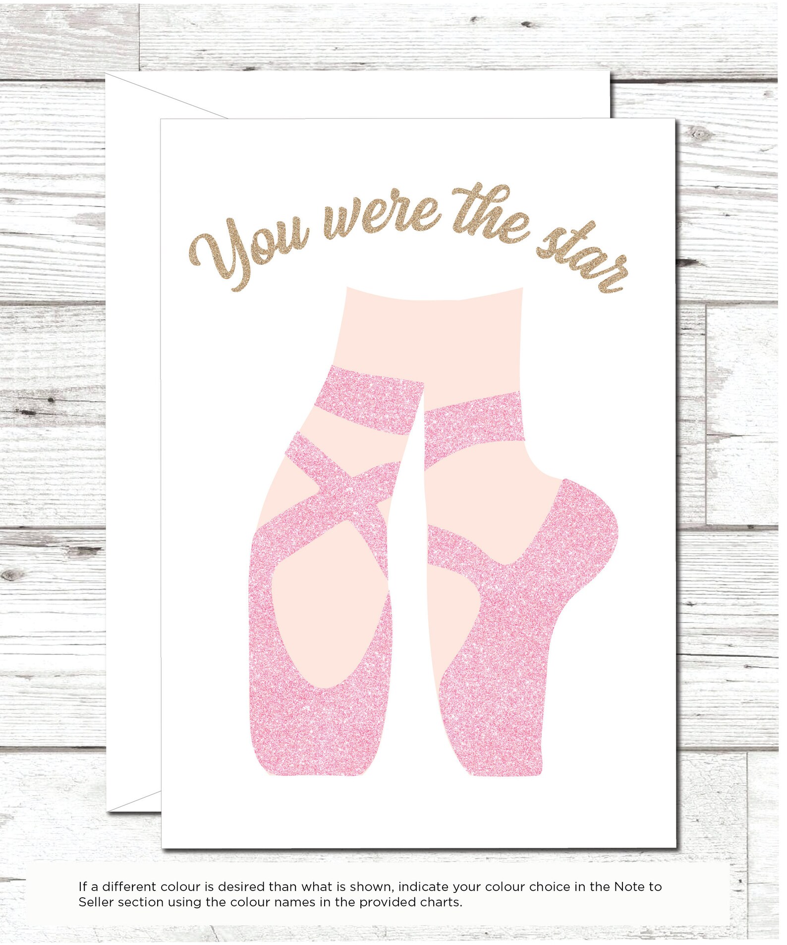 Ballerina Card, Ballerina Shoes Card, Recital Card, Card for Dancer ...