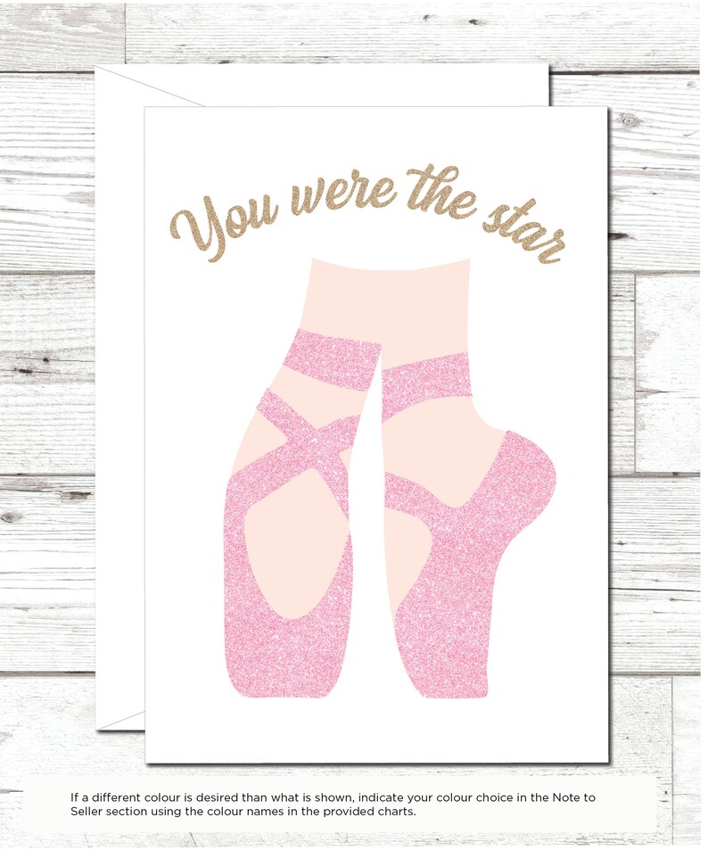 Ballerina Card, Ballerina Shoes Card, Recital Card, Card for Dancer ...