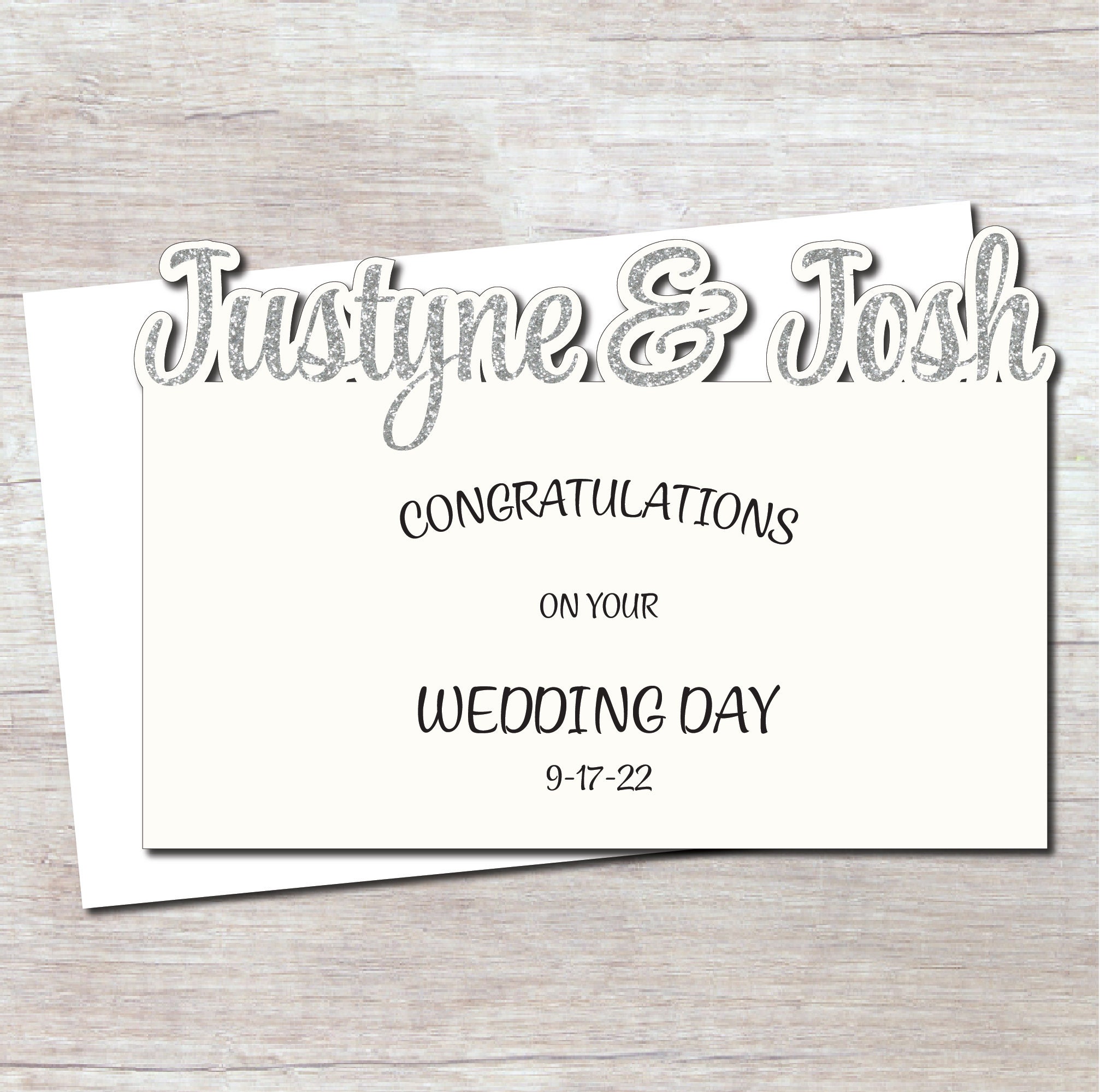 Name Cutout Wedding Card, Wedding Card, Wedding Vows, Card for Bride ...