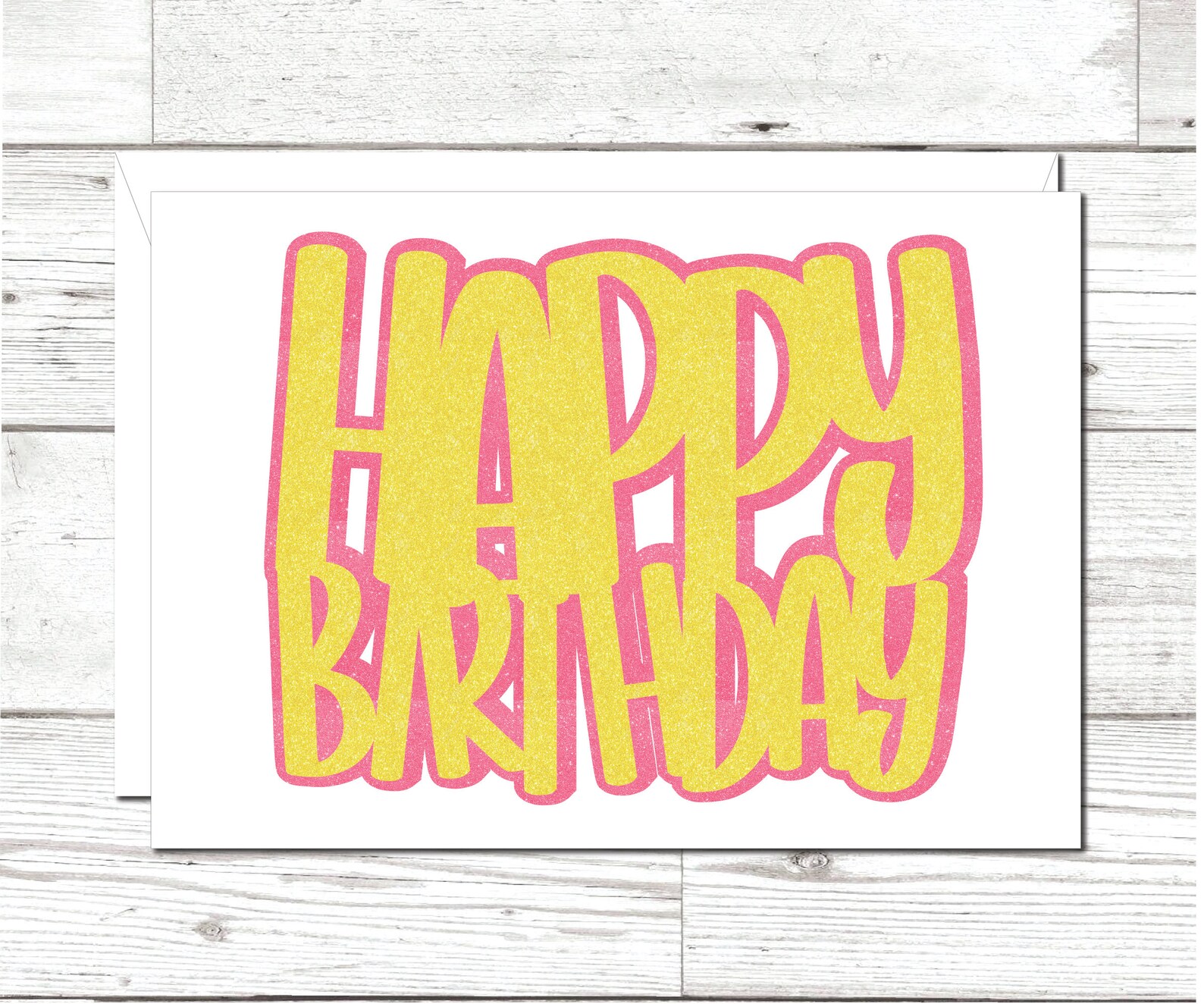 Happy Birthday Greeting Card, Glittery Card, Large Happy Birthday Card ...