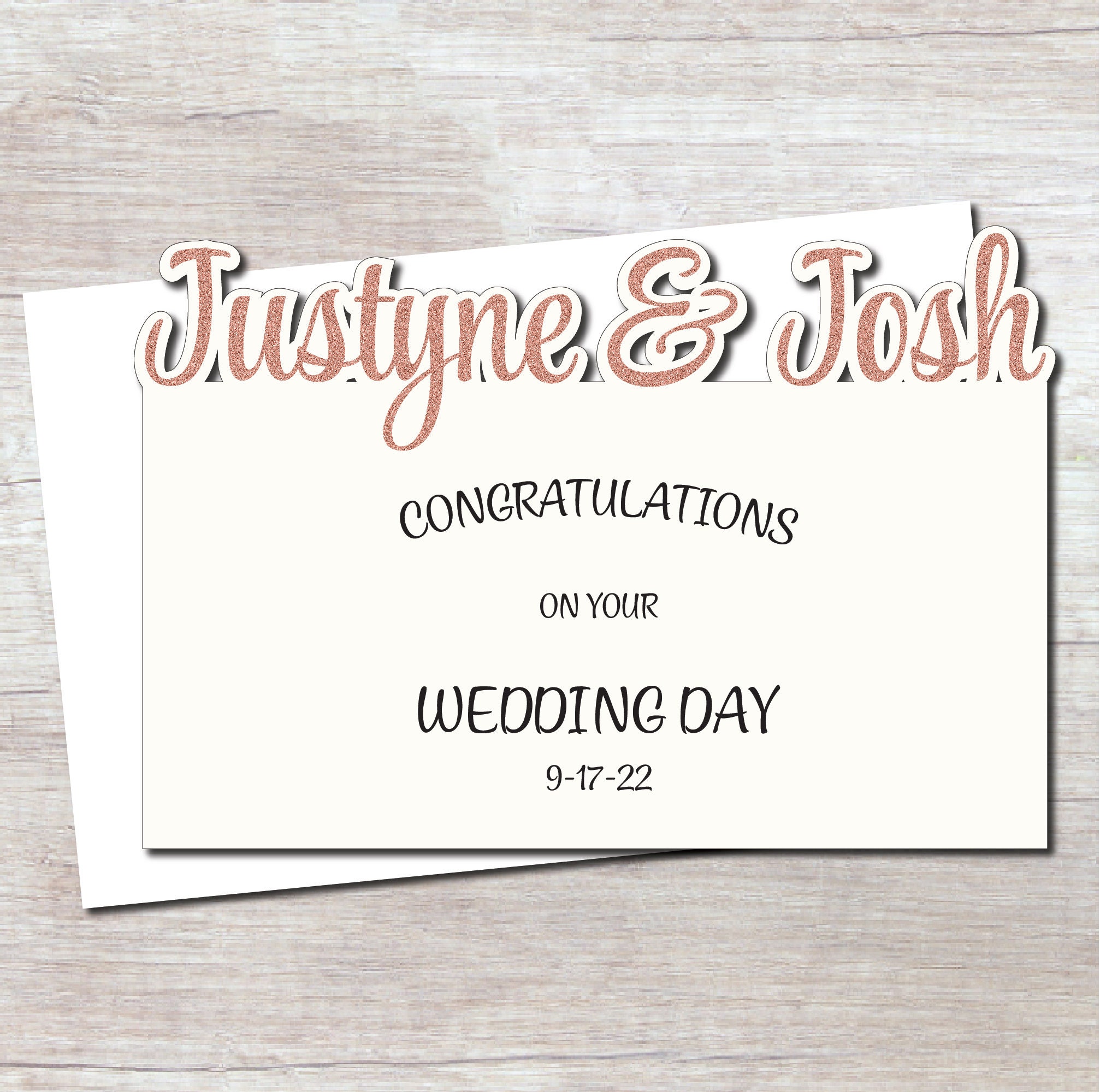 Name Cutout Wedding Card, Wedding Card, Wedding Vows, Card for Bride ...