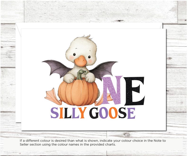Silly Goose 1st Birthday Card: Halloween Pumpkin Bat Wings - Etsy